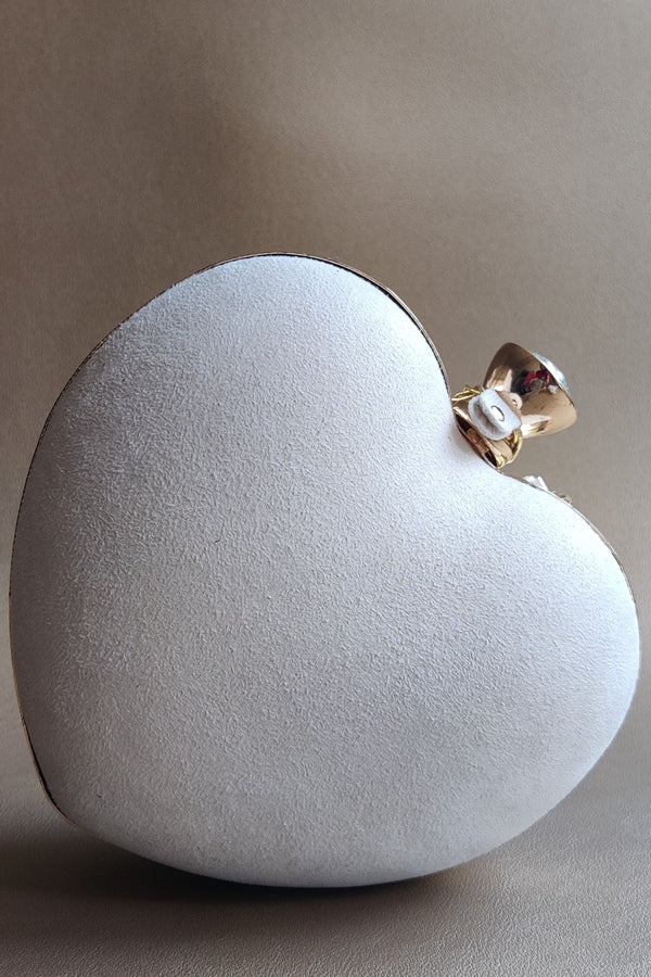 Plode - Pearl White Micro Heart Bag - Elahe