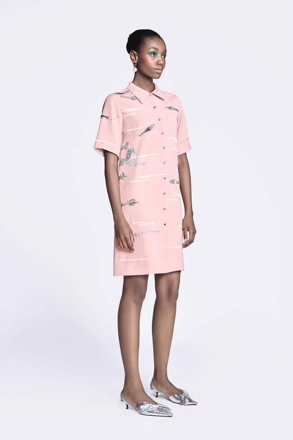 Shahin Mannan - Fish And Prawn Shift Dress - Elahe